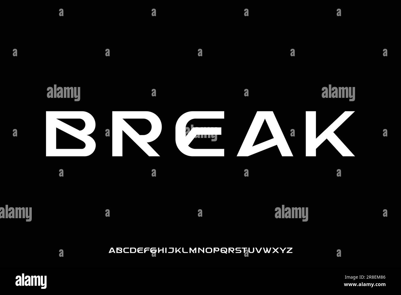 Unique modern decorative typeface display font vector. Creative ...