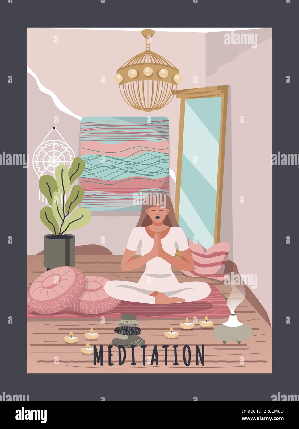 Meditating character poster Stock Vector Image & Art - Alamy