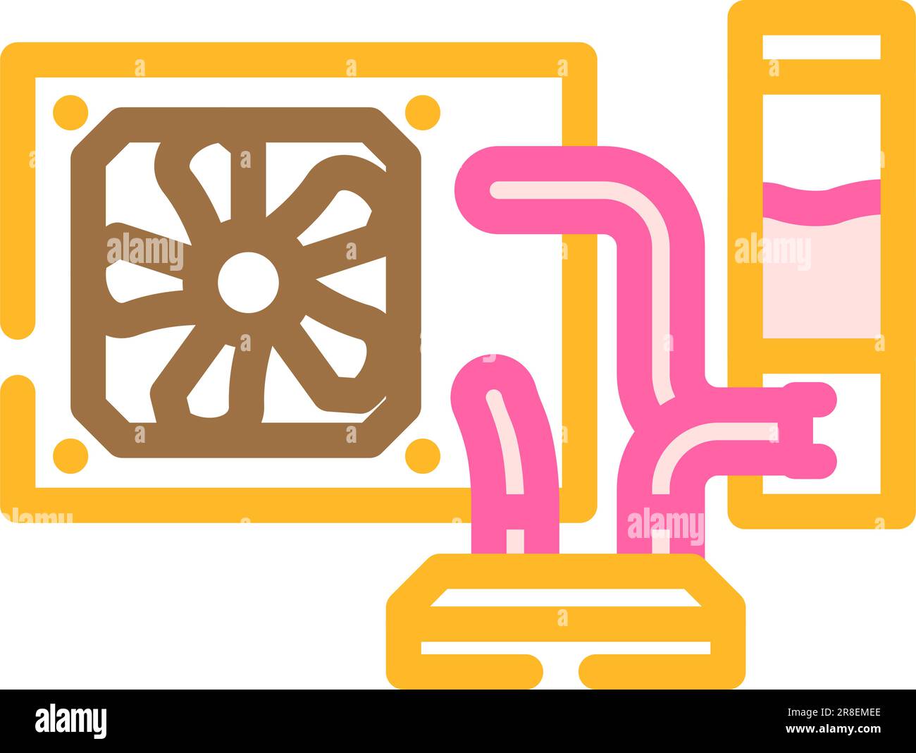liquid cooling gaming pc color icon vector illustration Stock Vector ...
