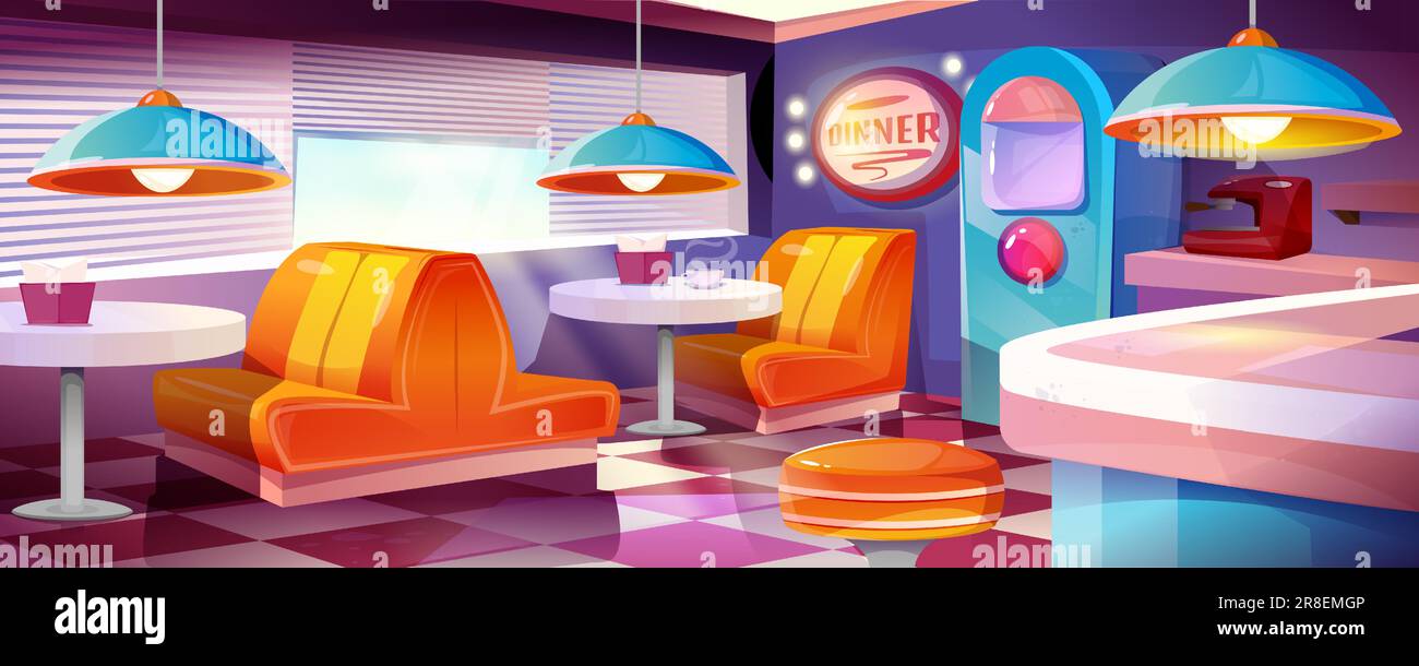 American retro cafe Stock Vector Image & Art - Alamy