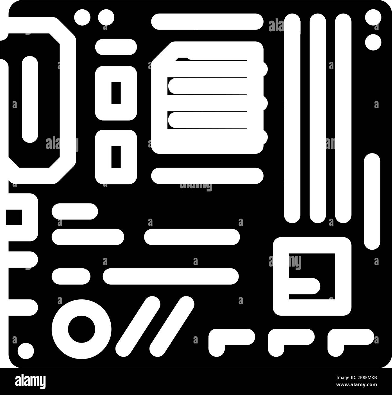 motherboard gaming pc glyph icon vector illustration Stock Vector Image ...