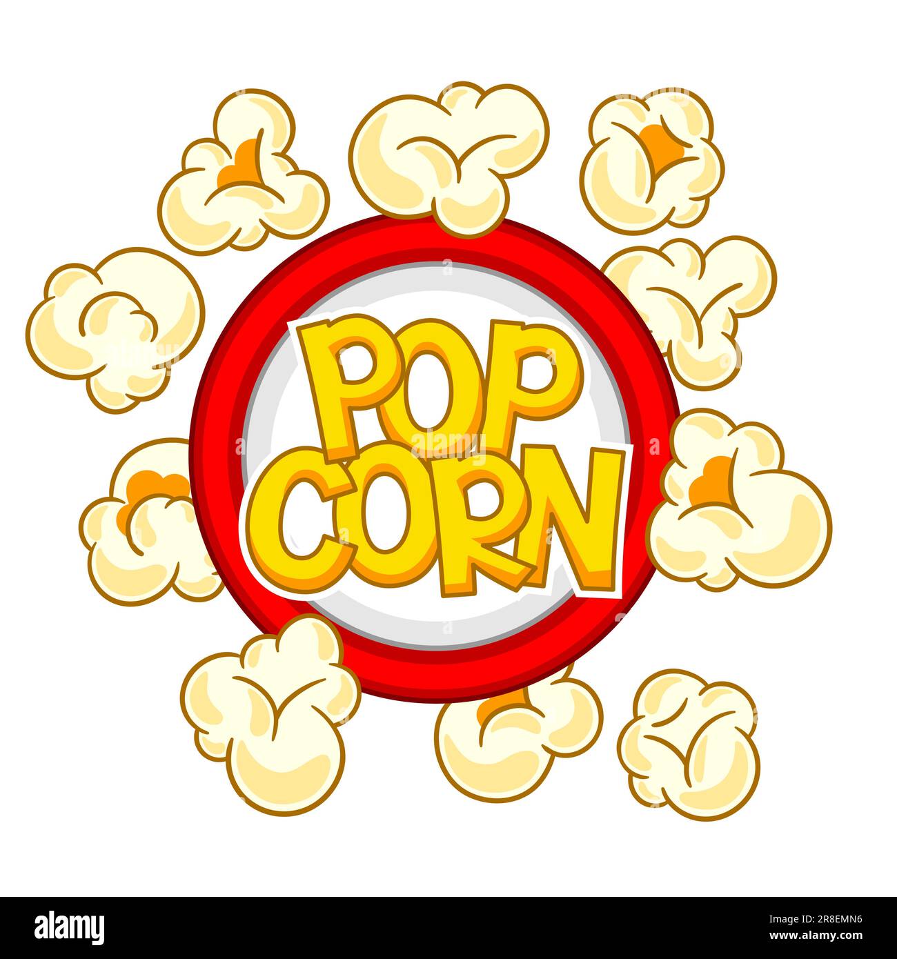 Background with popcorn. Image of snack food in cartoon style Stock ...