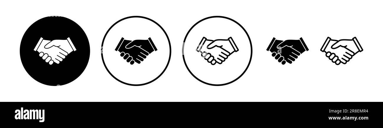 Hand shake icon vector. business handshake. contract agreement ...