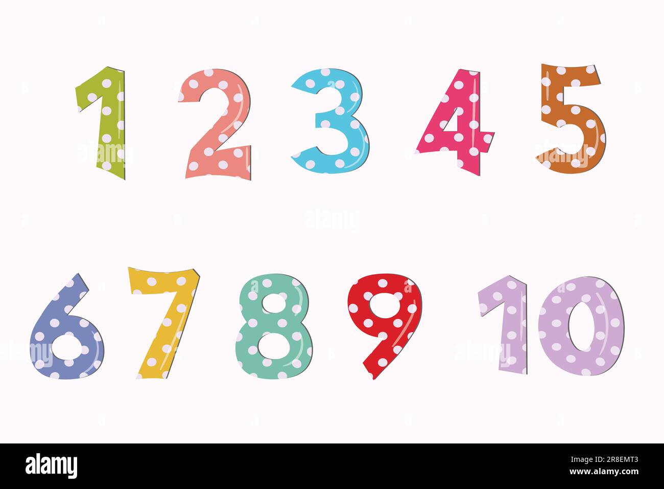Set of colorful numbers. Vector illustration. Template elements for ...