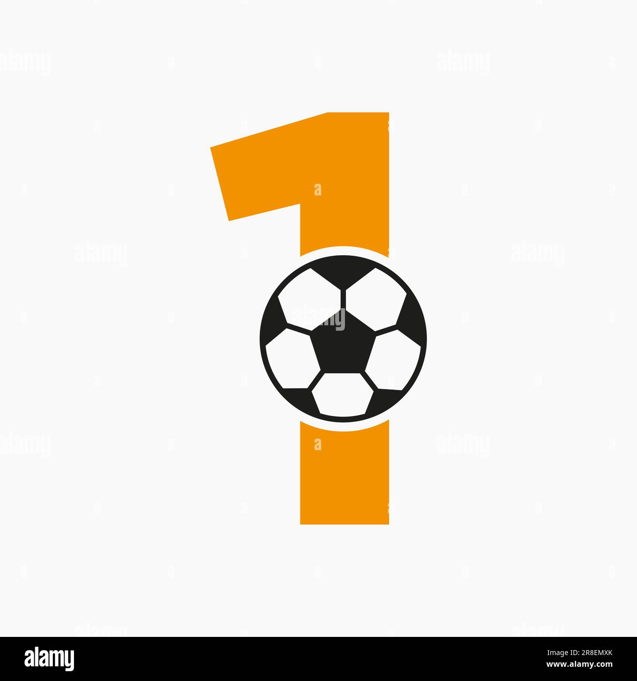 Initial Letter 1 Soccer Logo. Football Logo Design Vector Template ...