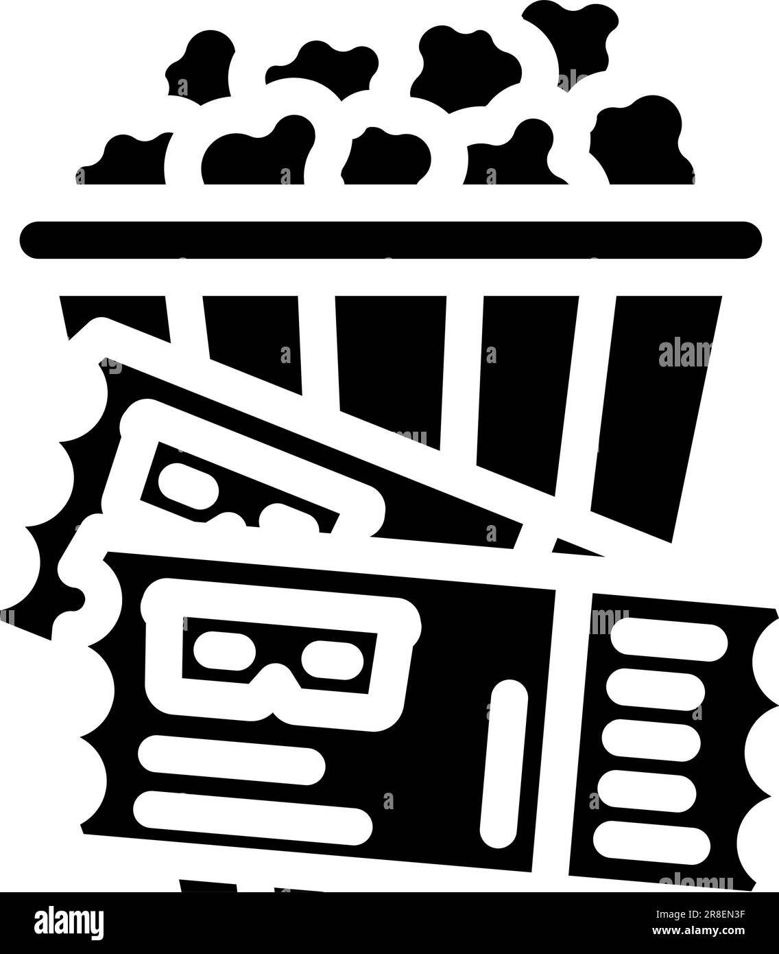 popcorn tickets cinema glyph icon vector illustration Stock Vector ...