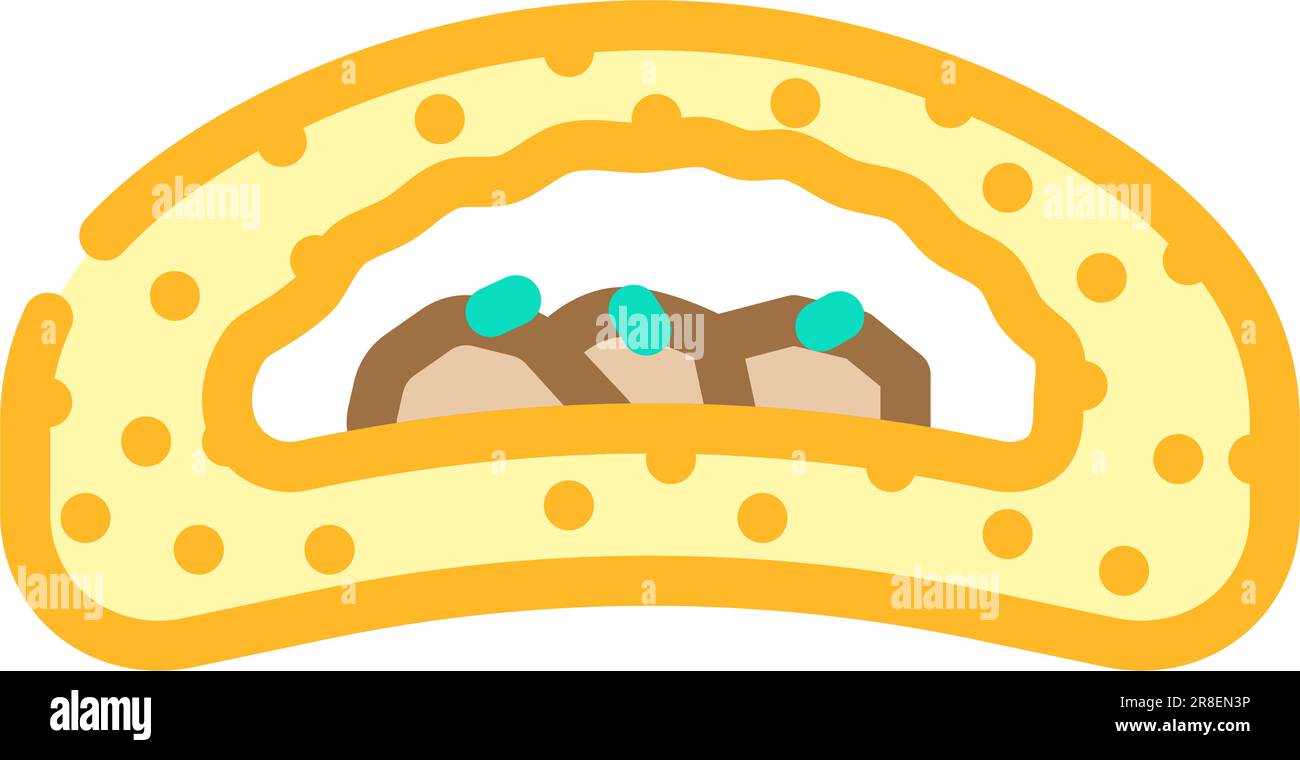 chicken bun food meal color icon vector illustration Stock Vector Image ...