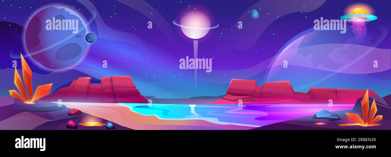 Alien planet poster Stock Vector Image & Art - Alamy