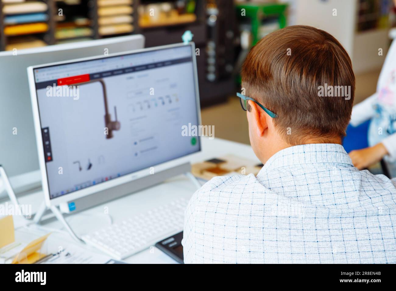 Back view young architect in hi-res stock photography and images - Alamy