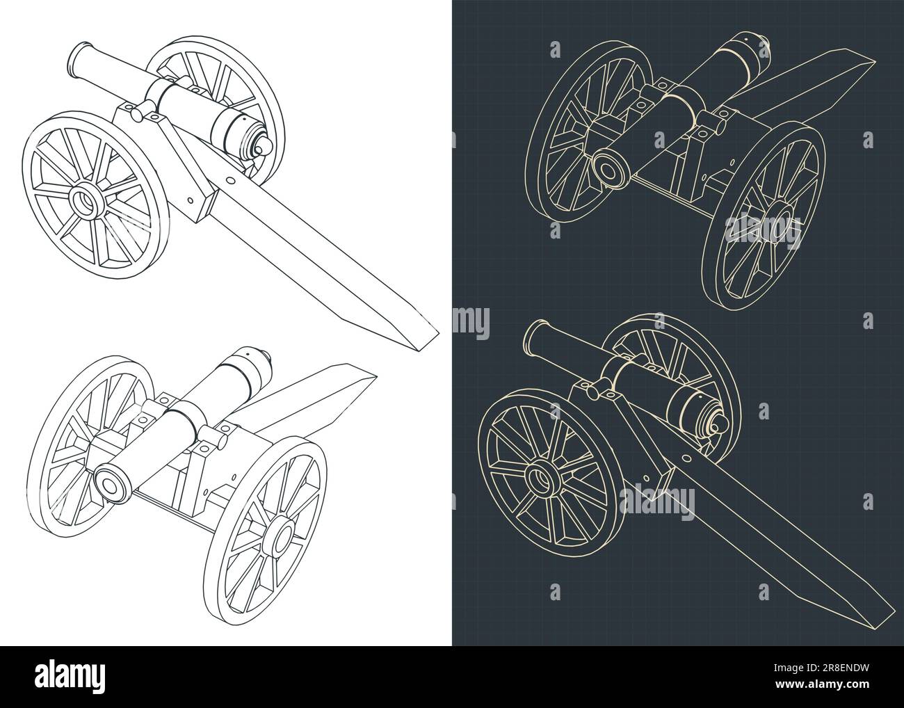 Old cannon isometric Stock Vector Images - Alamy