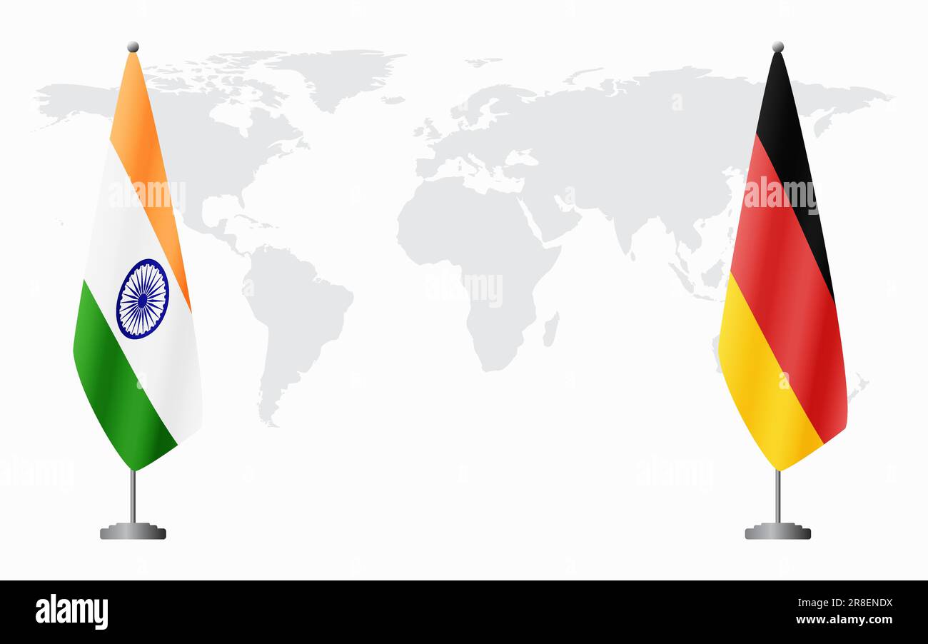 India and Germany flags for official meeting against background of ...