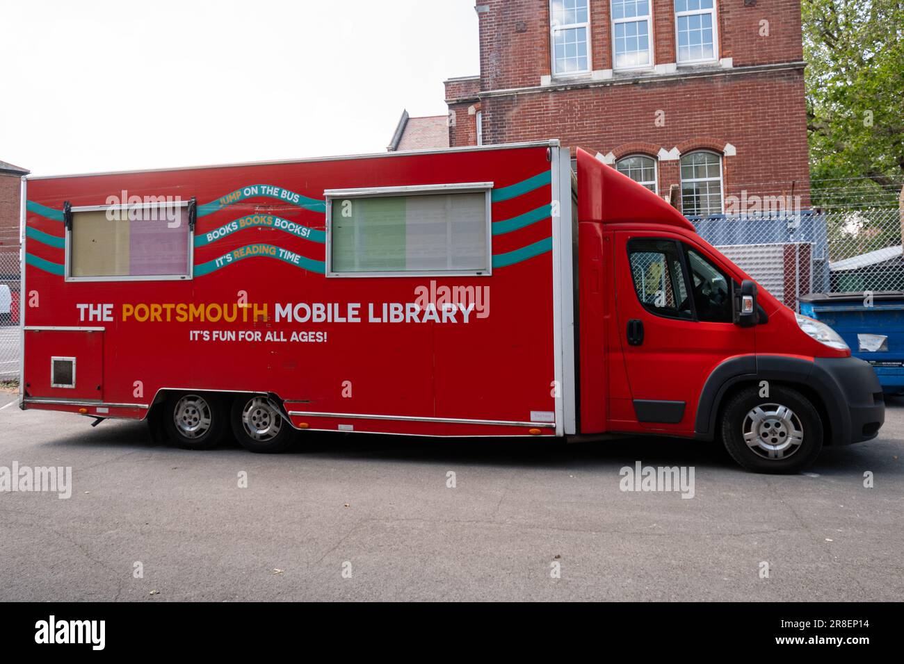Portsmouth Mobile Library van, Hampshire, England, UK Stock Photo - Alamy