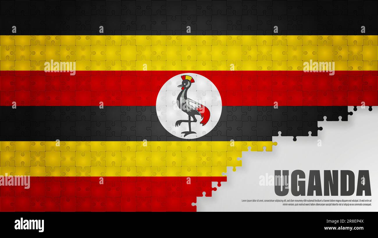 Uganda jigsaw flag background. Element of impact for the use you want ...
