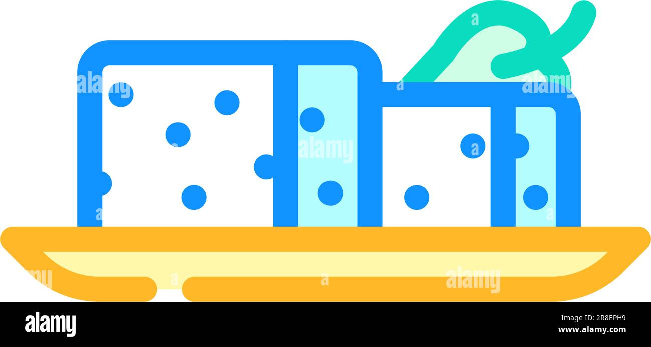 tofu japanese food color icon vector illustration Stock Vector Image ...