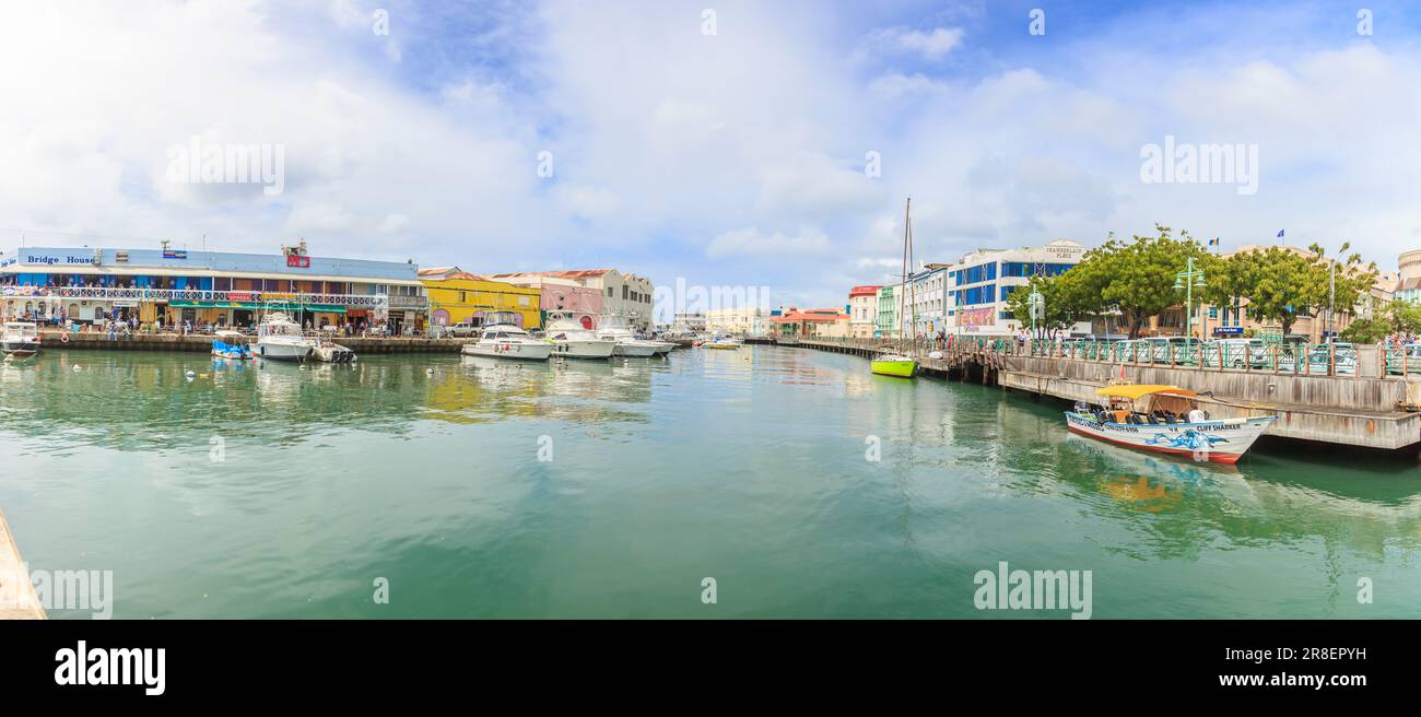 Bridgetown harbour on island of Barbados Stock Photo - Alamy