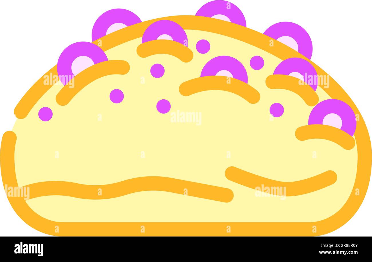 blueberry bun food meal color icon vector illustration Stock Vector ...