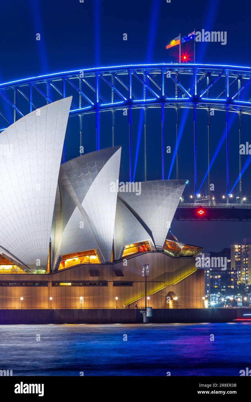 Sydney Opera House and Sydney Harbour Bridge in Australia during the ...