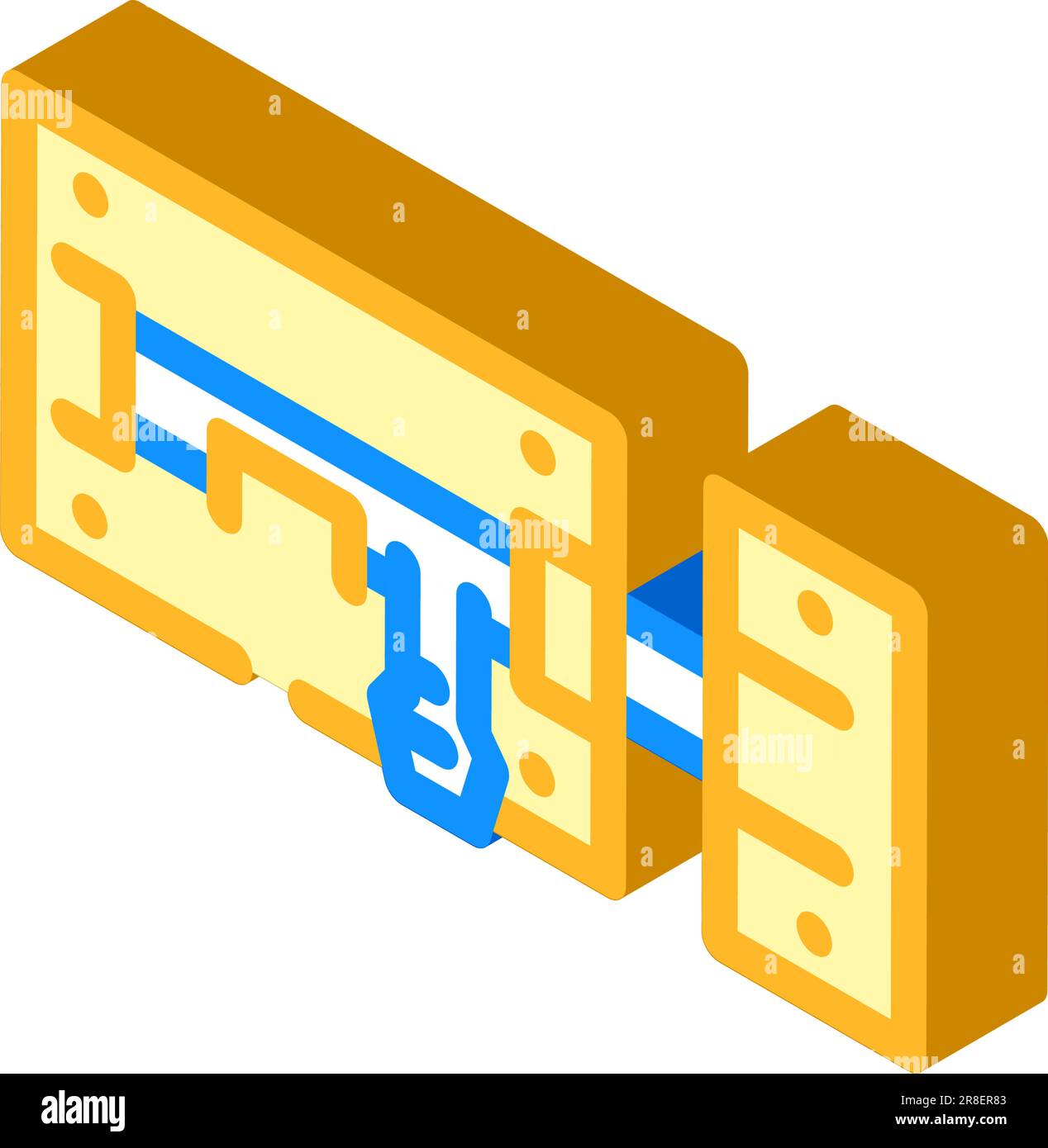 latch door hardware furniture fitting isometric icon vector ...