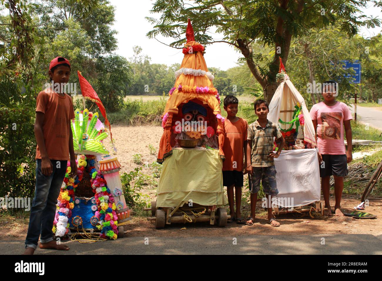 Bhadrak, Odisha , INDIA - JUNE 20 2023 : Symbolic Rath Yatra, Childrens ...