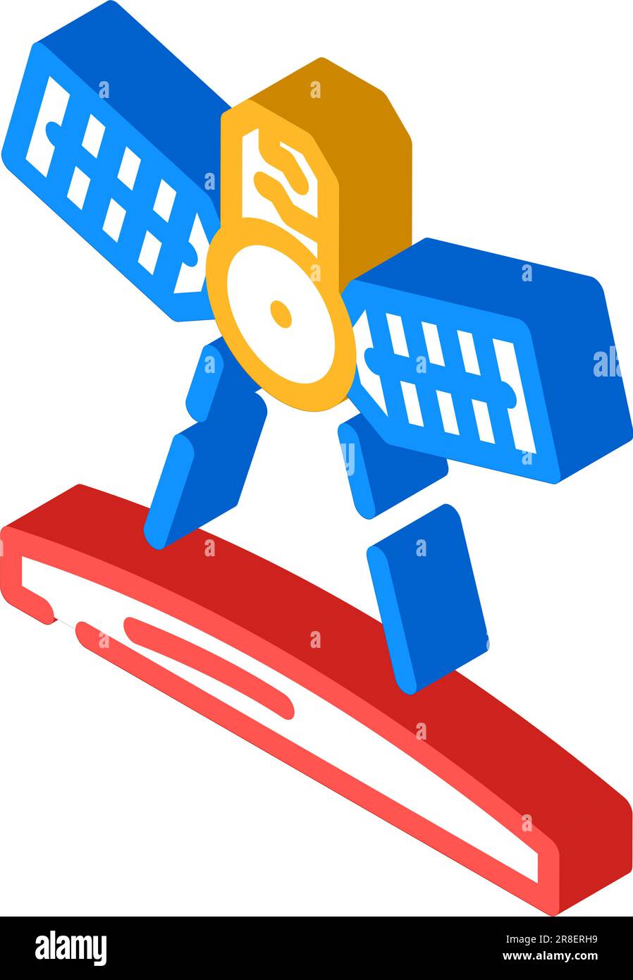 mars reconnaissance orbiter planet isometric icon vector illustration ...