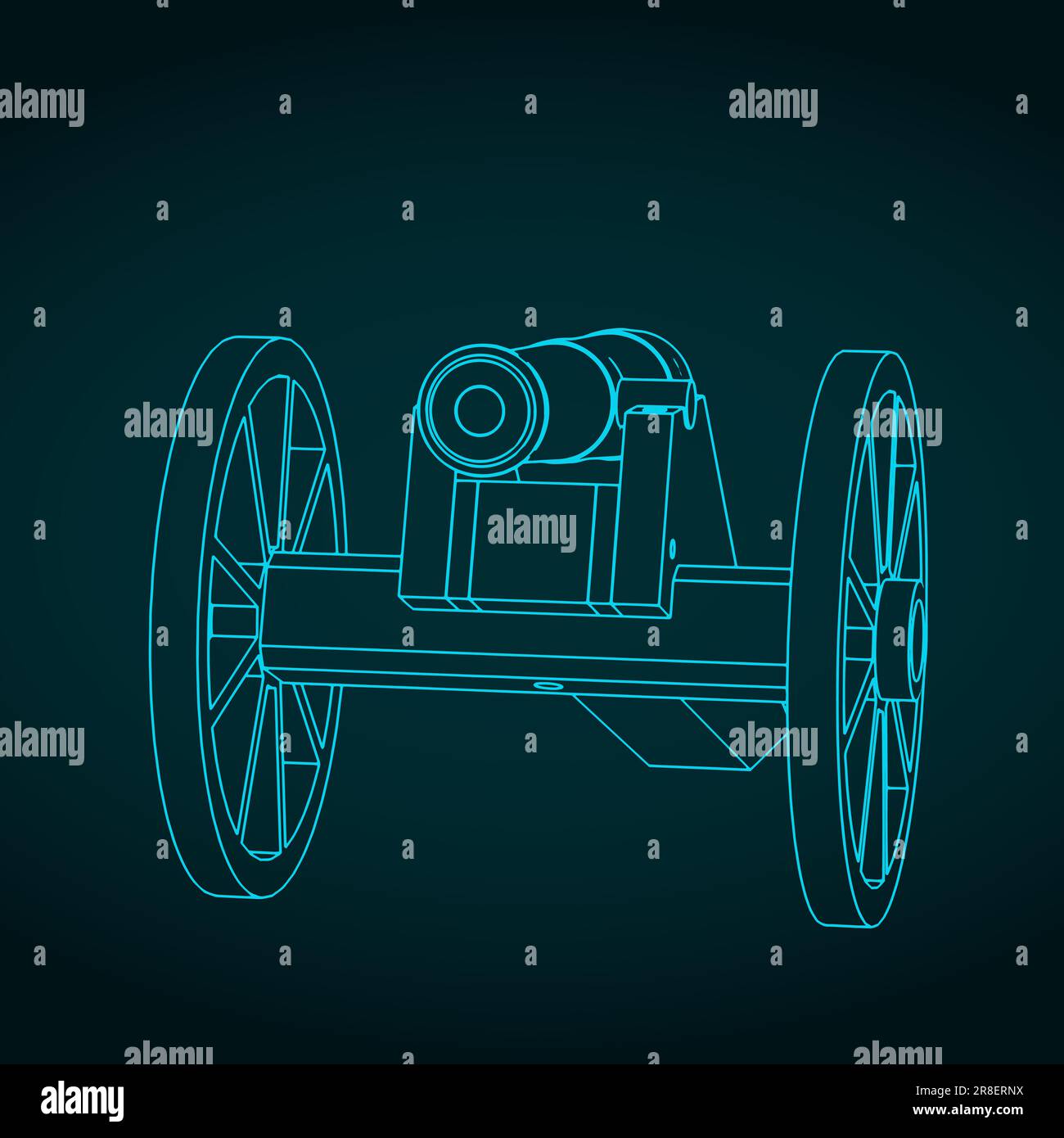 Stylized vector illustration of a vintage artillery cannon Stock Vector Image & Art - Alamy