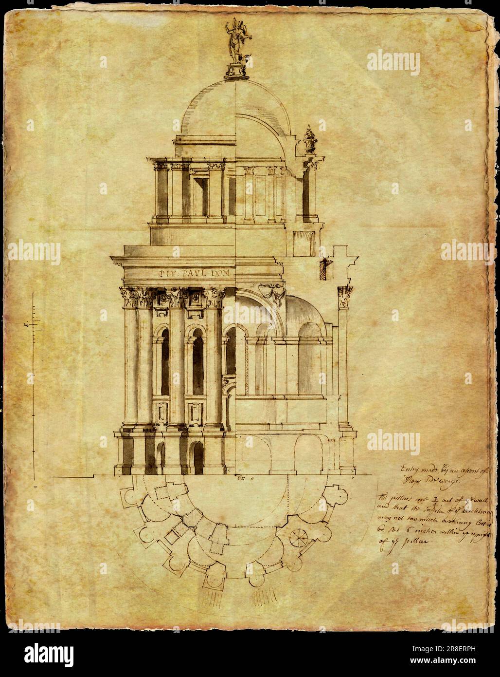 St Paul's Cathedral: an old drawing of the Rotunda Stock Photo - Alamy