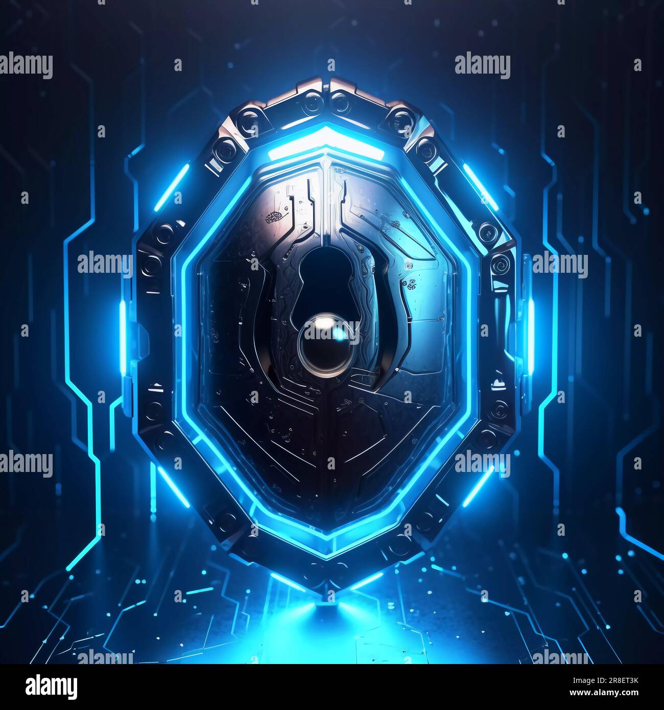 Abstract modern cyber technology background - internet security concept ...