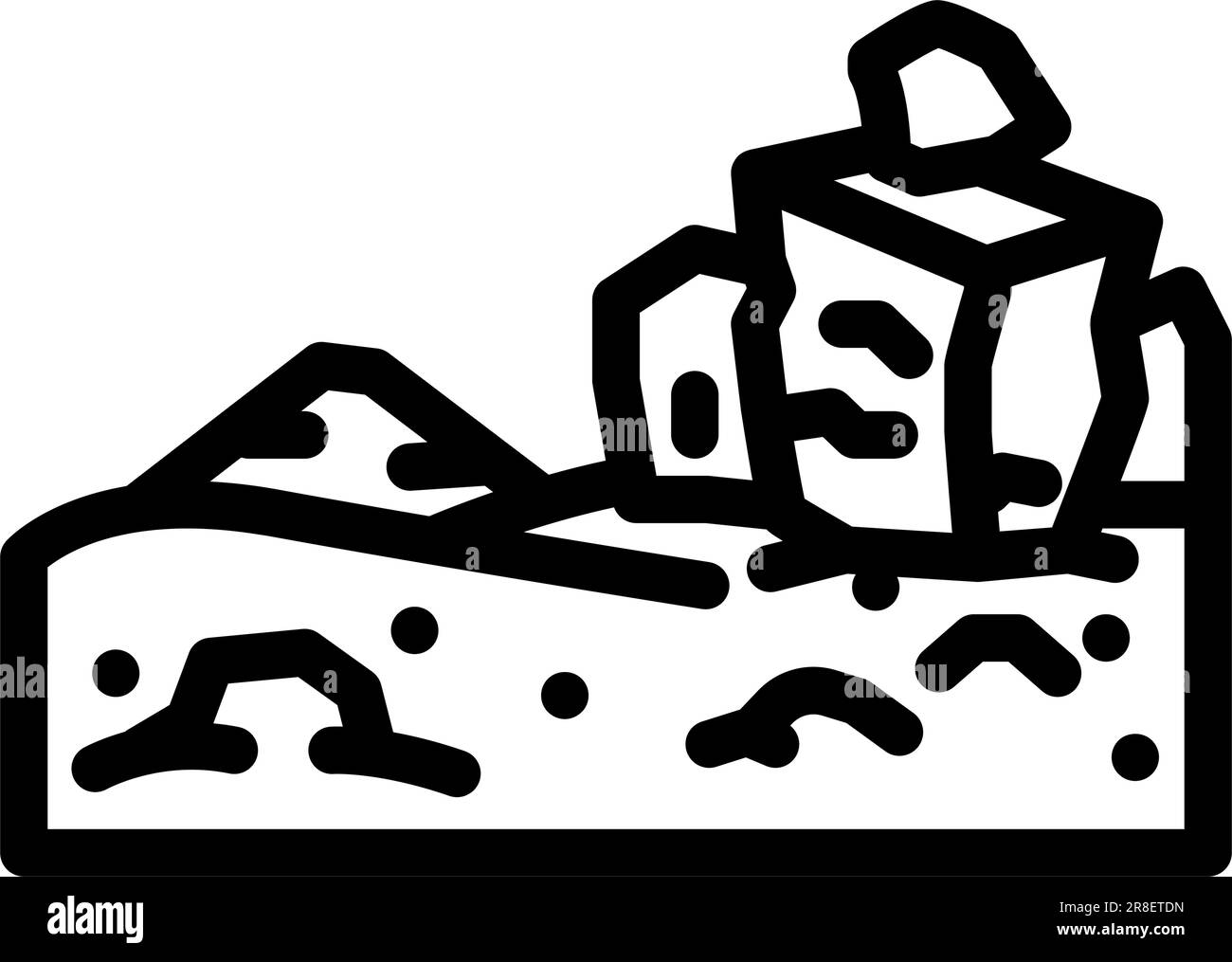 martian rock formation mars planet line icon vector illustration Stock ...