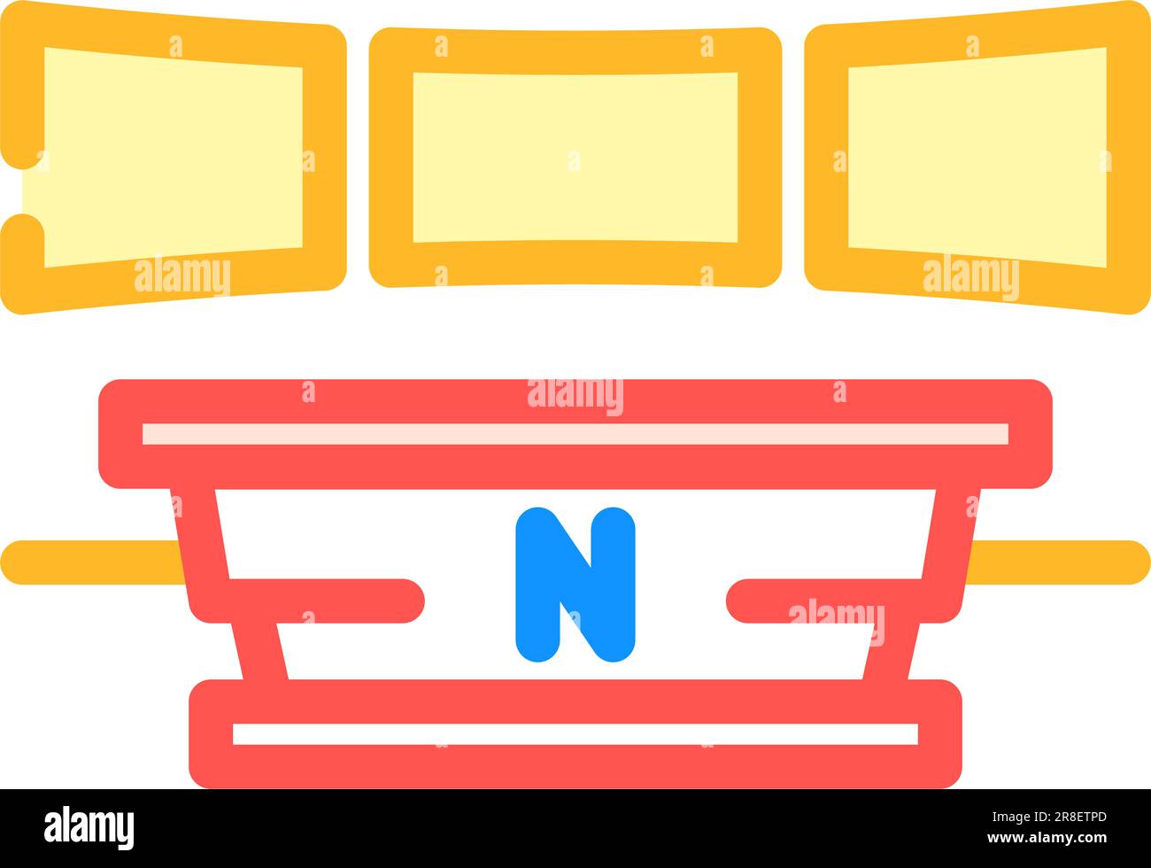 news anchor desk media color icon vector illustration Stock Vector ...