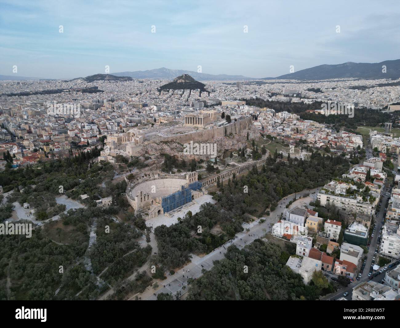 An aerial view of the Acropolis of Athens in the daytime. Greece Stock Photo - Alamy