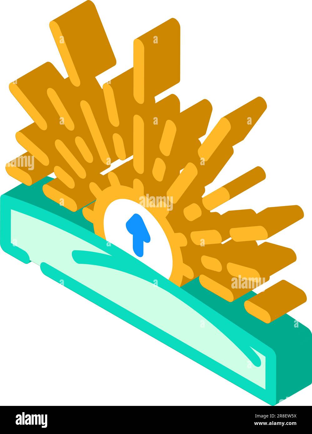 morning sunrise sun summer sunlight isometric icon vector illustration ...