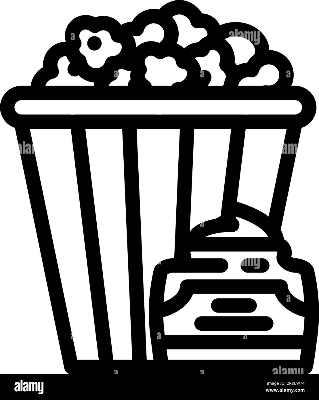 caramel popcorn food line icon vector illustration Stock Vector Image ...