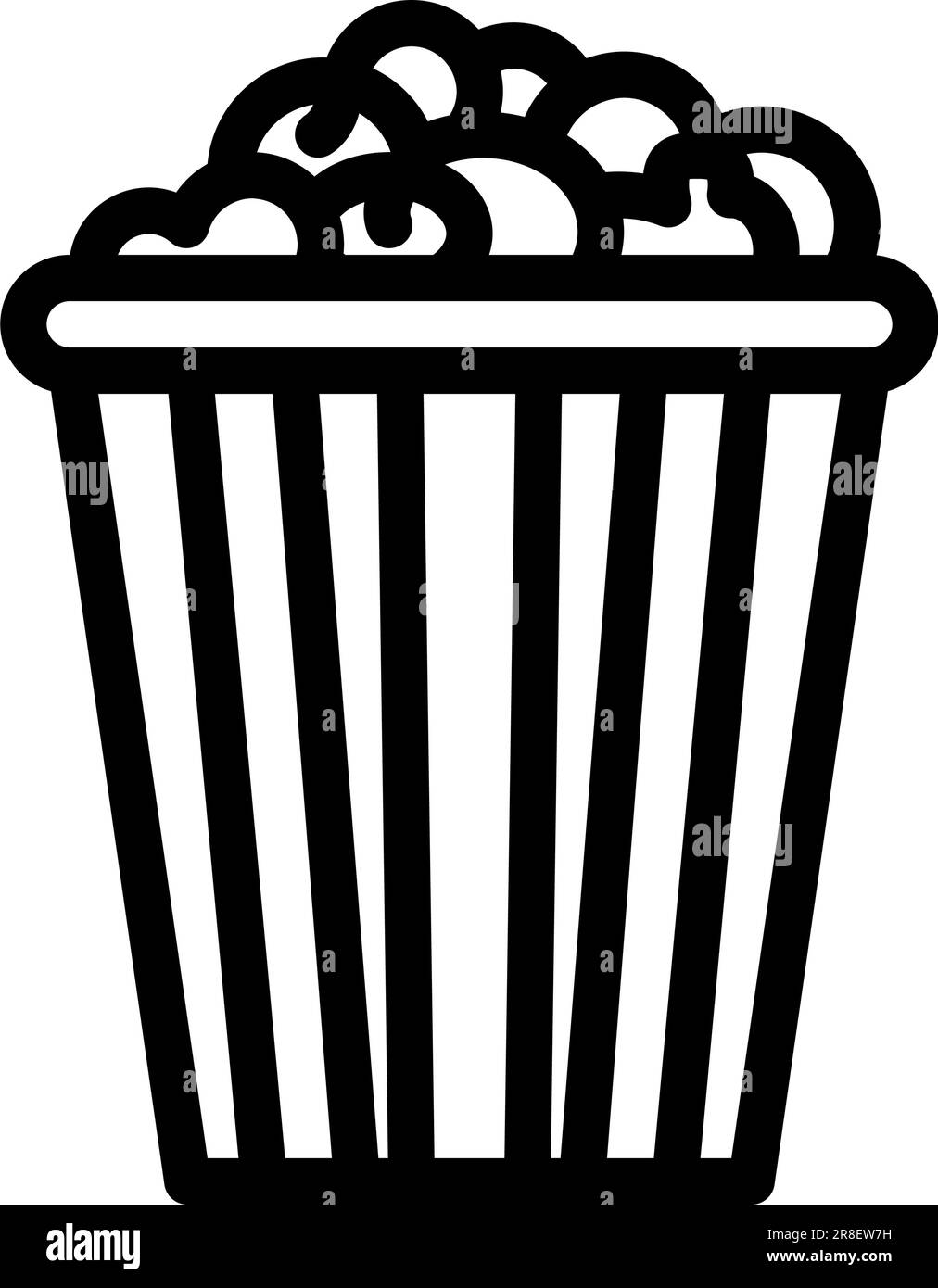 bucket popcorn food snack line icon vector illustration Stock Vector ...