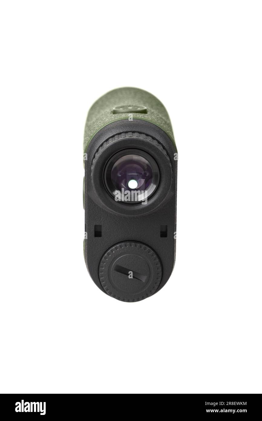 A small modern optical rangefinder. An electronic device for measuring ...