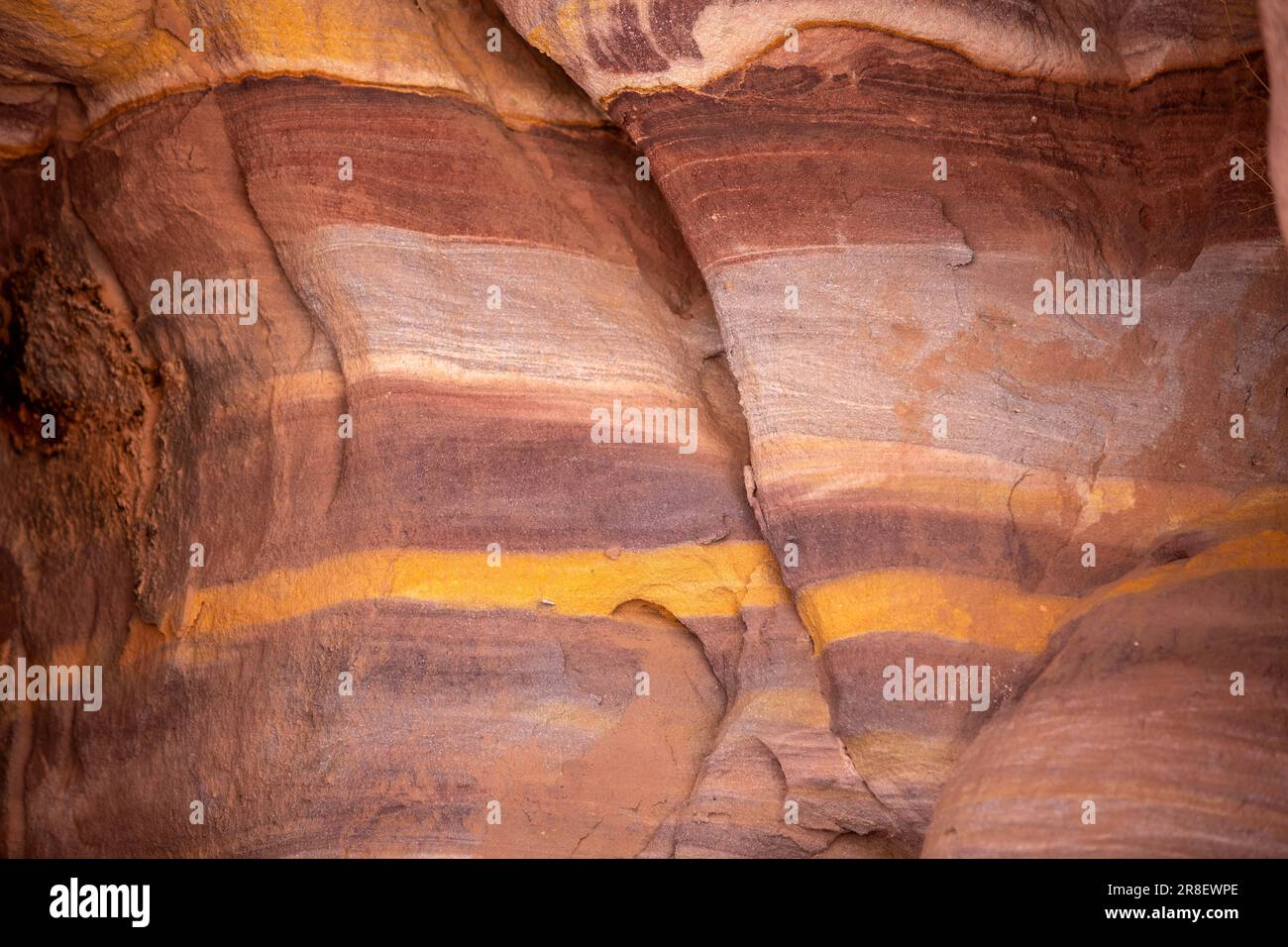 Multi-colored sandstone rock and mineral layers in ancient tombs of ...