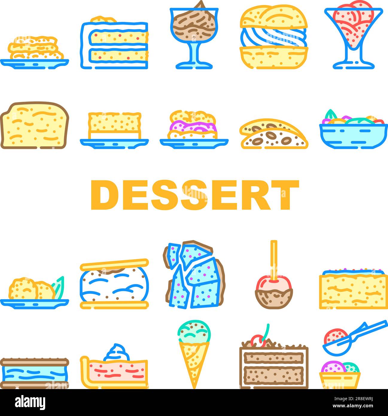 Summer fruit pudding cake dessert Stock Vector Images - Alamy