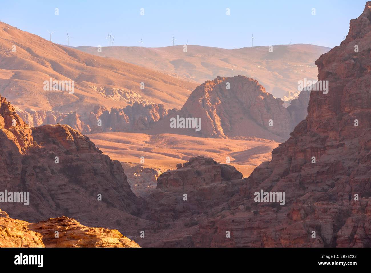 Sandstone canyon, rocks formations in Petra, Jordan, UNESCO World ...