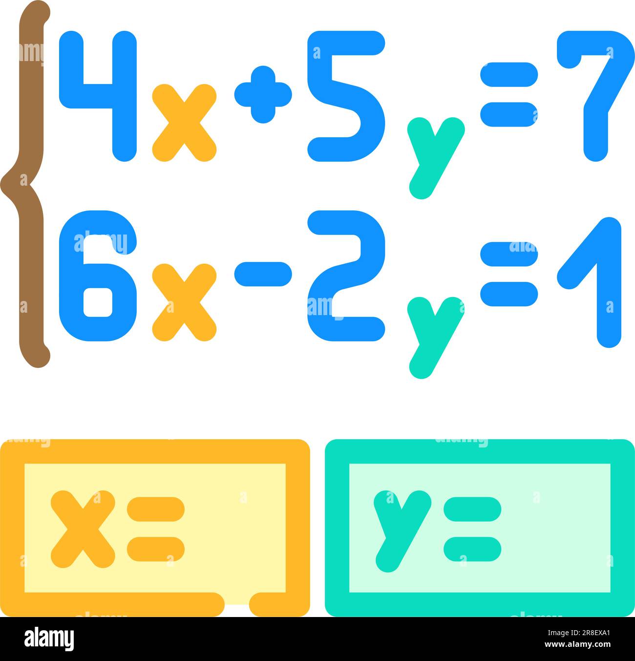 Equation Math Science Education Color Icon Vector Illustration Stock