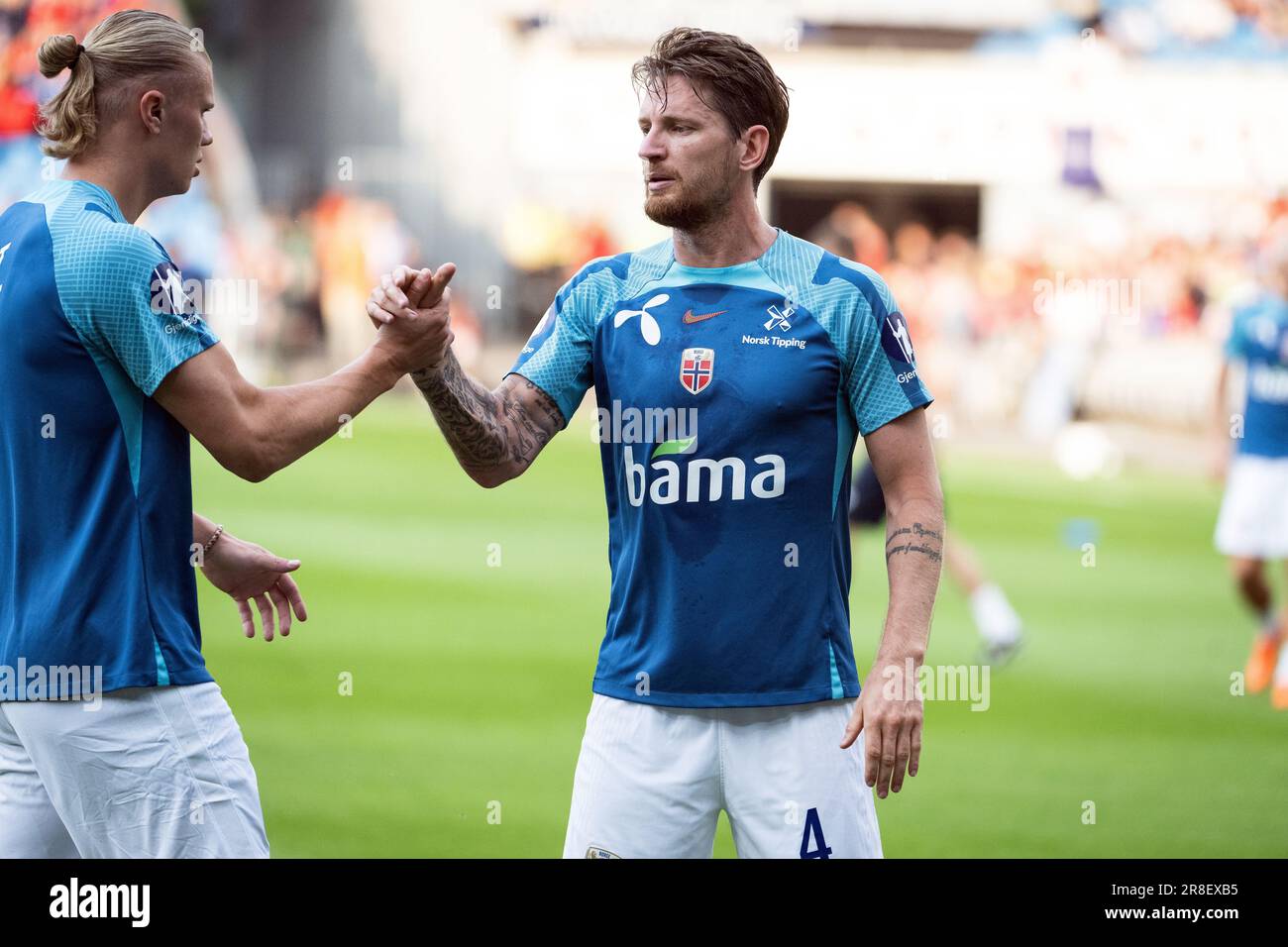 Oslo, Norway. 20th June, 2023. Stefan Strandberg (4) of Norway is ...