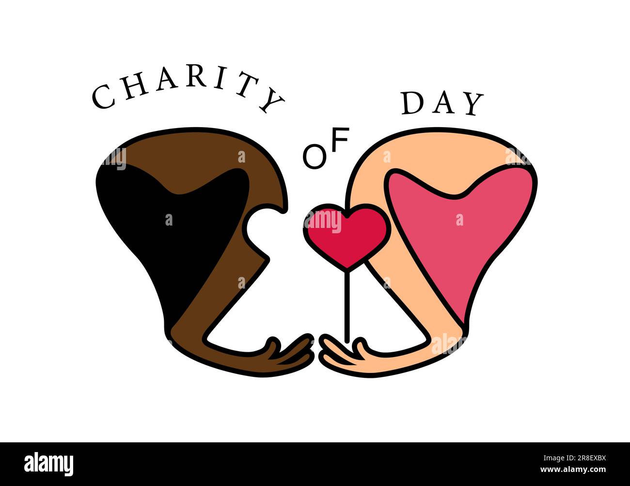 International Day of Charity. Charity concept. Abstract drawing of hand ...