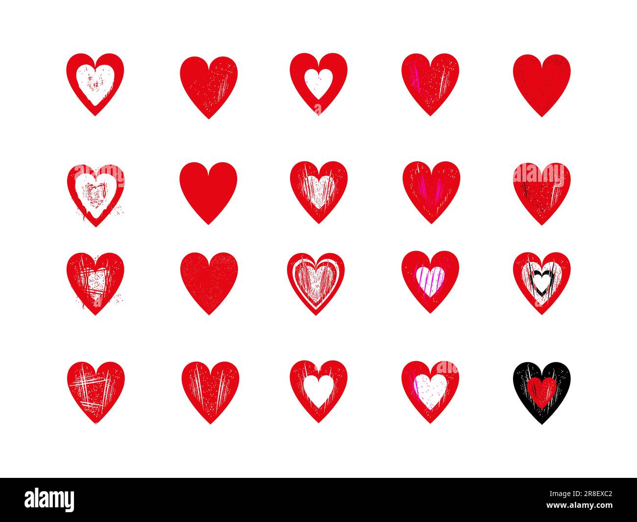 Red pink hearts elements Stock Vector Images - Alamy