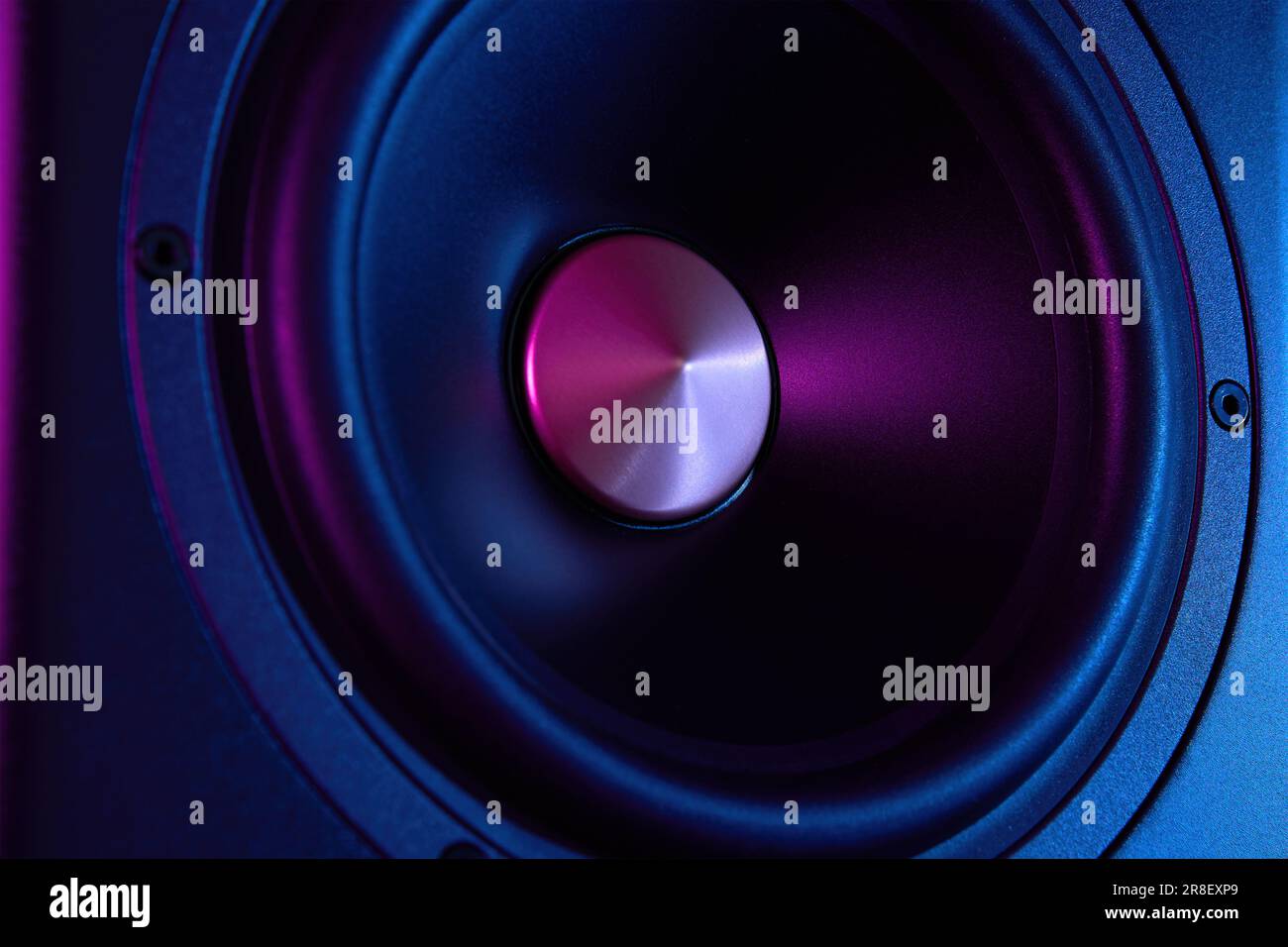 Multimedia acoustic sound speaker with neon lighting. Sound audio ...