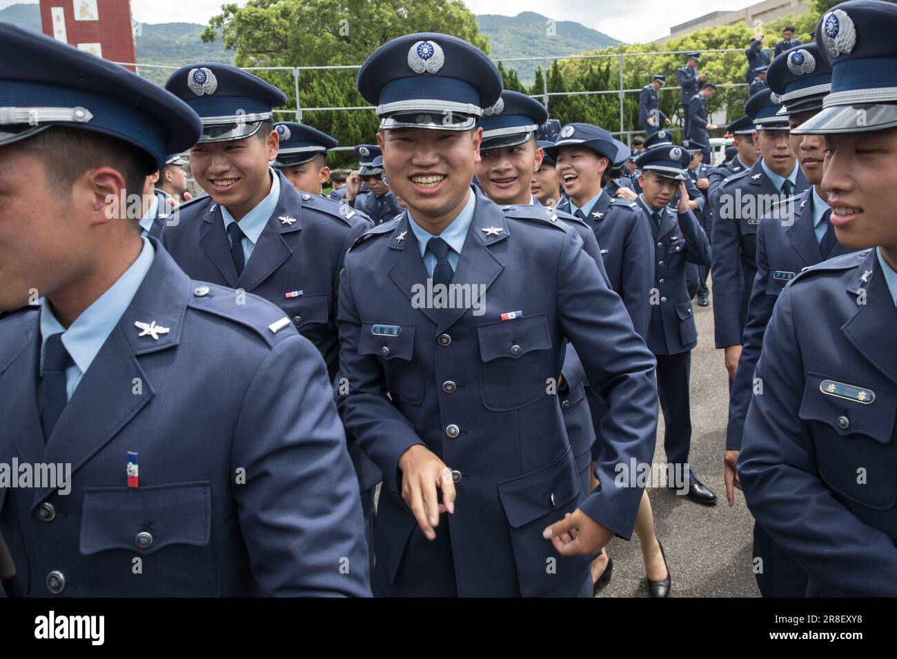 Military academy graduates attend their a graduation ceremony in Taipei ...