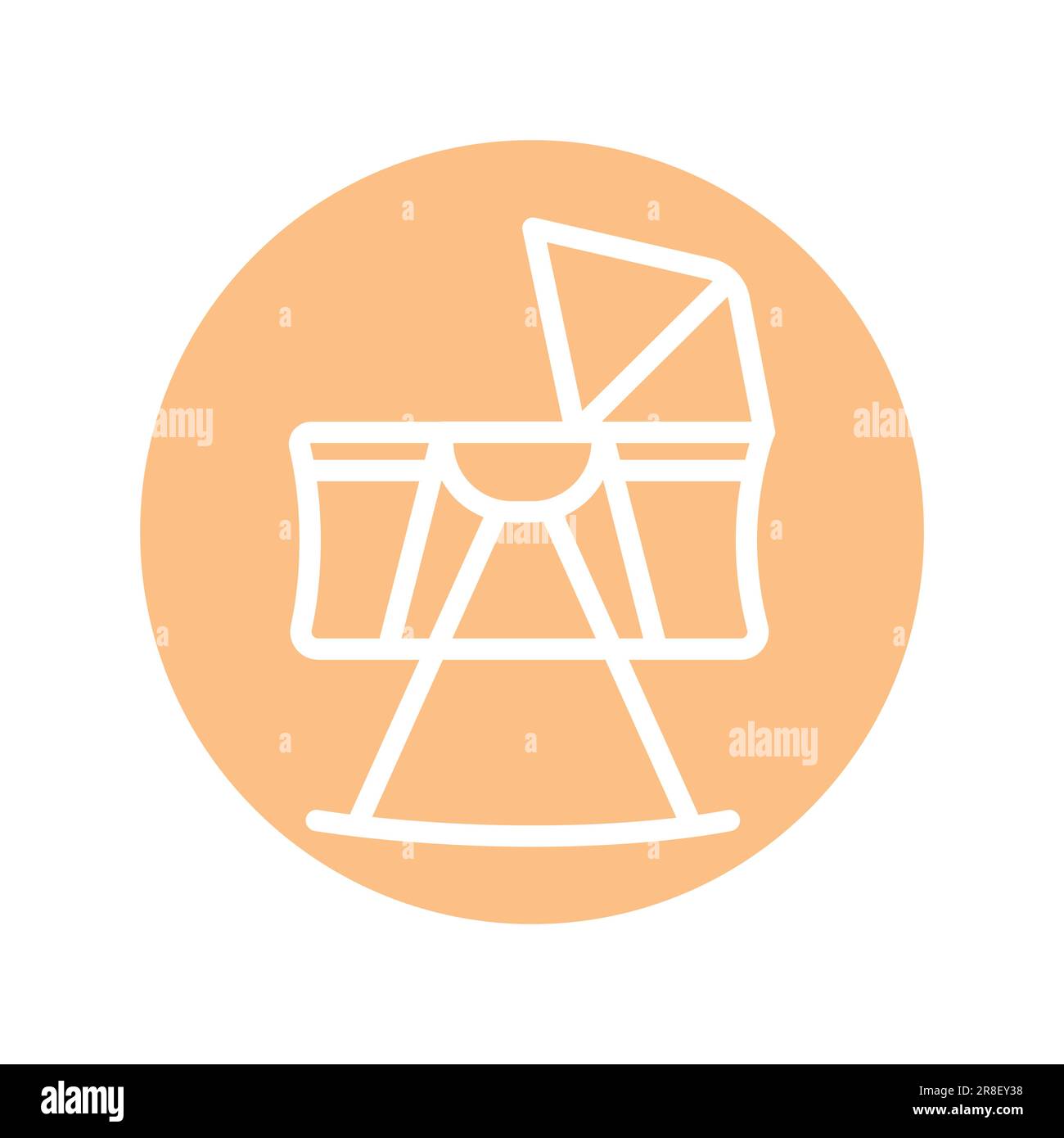Baby bassinet color line icon. Isolated vector element. Outline ...