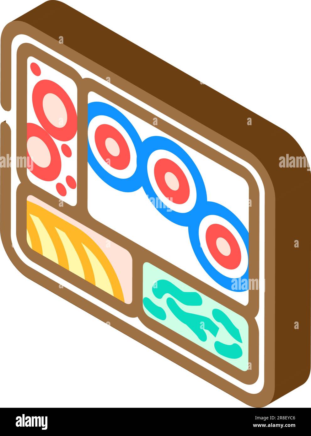 bento box japanese food isometric icon vector illustration Stock Vector ...