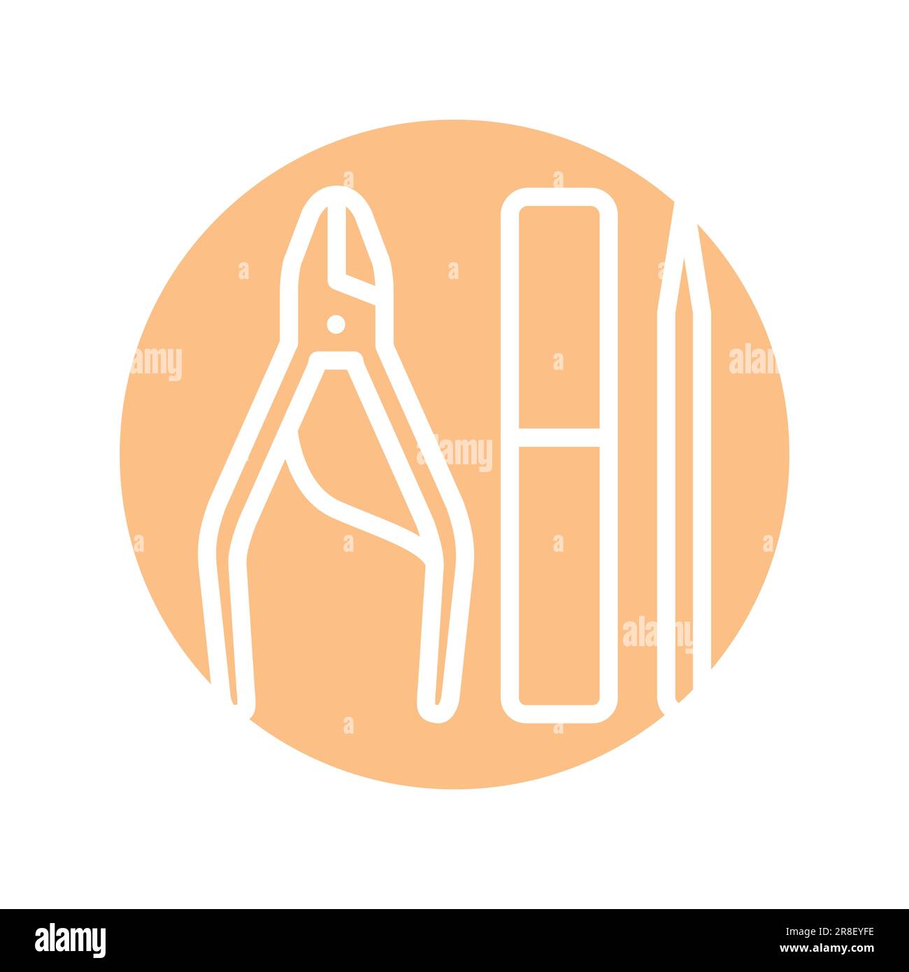 Manicure and pedicure instruments color line icon. Isolated vector ...