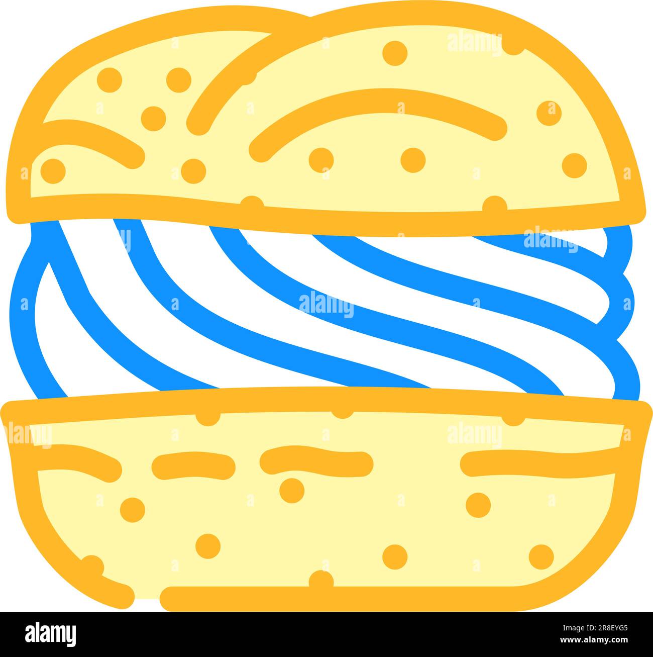 vanilla cream puff food snack color icon vector illustration Stock ...