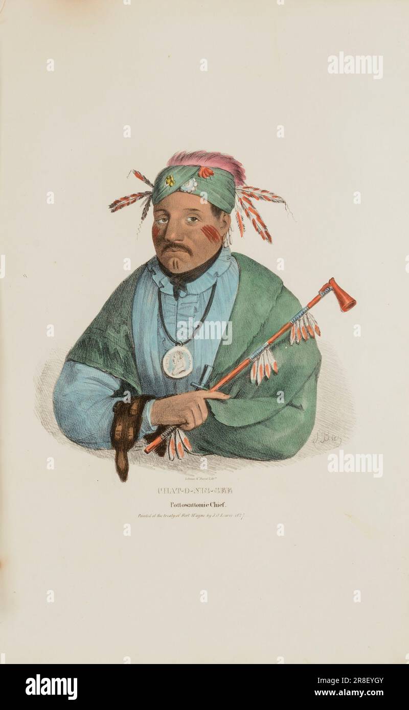 CHAT-O-MIS-SEE; Pottowattomie Chief, from The Aboriginal Portfolio 1835 ...