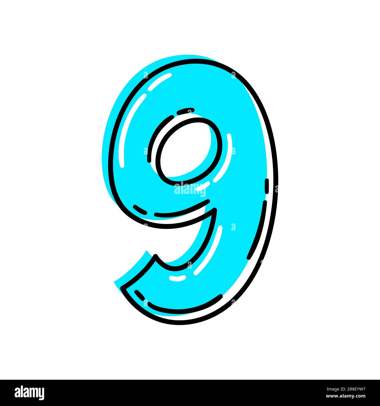 Illustration of number one. Image for design in cartoon style Stock ...