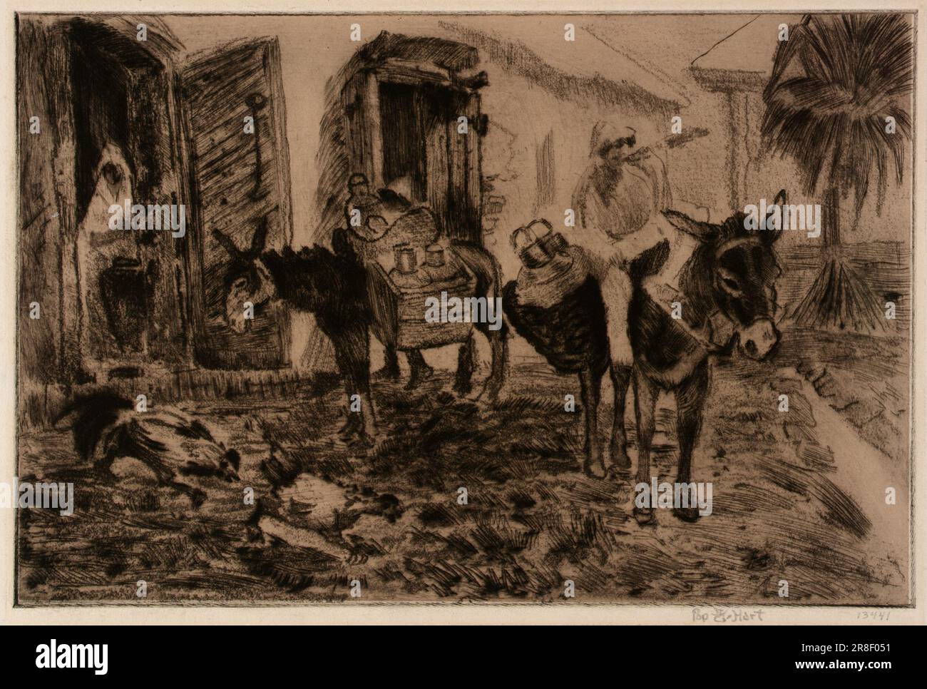 Boy and Donkeys (Donkey Boy) 1924 by George Overbury "Pop" Hart, born ...